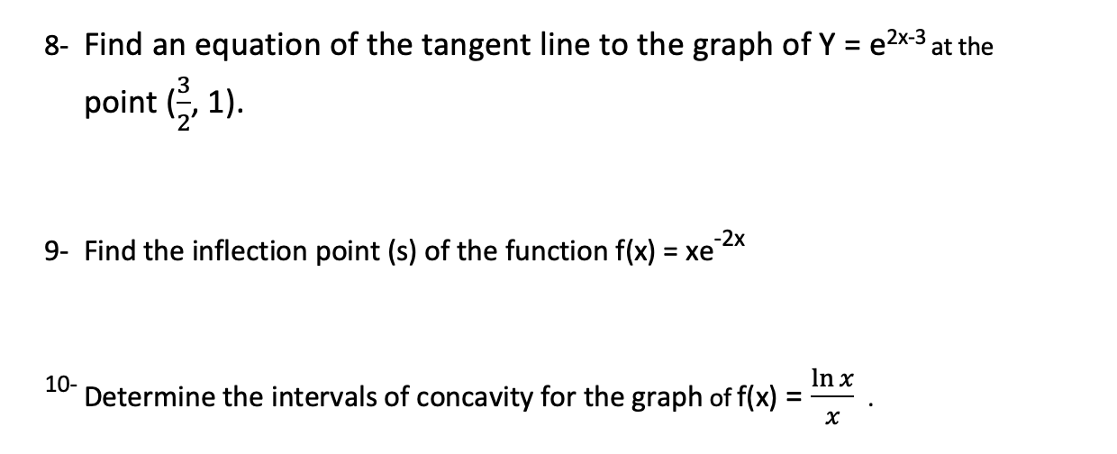 Solved 8- Find an equation of the tangent line to the graph | Chegg.com