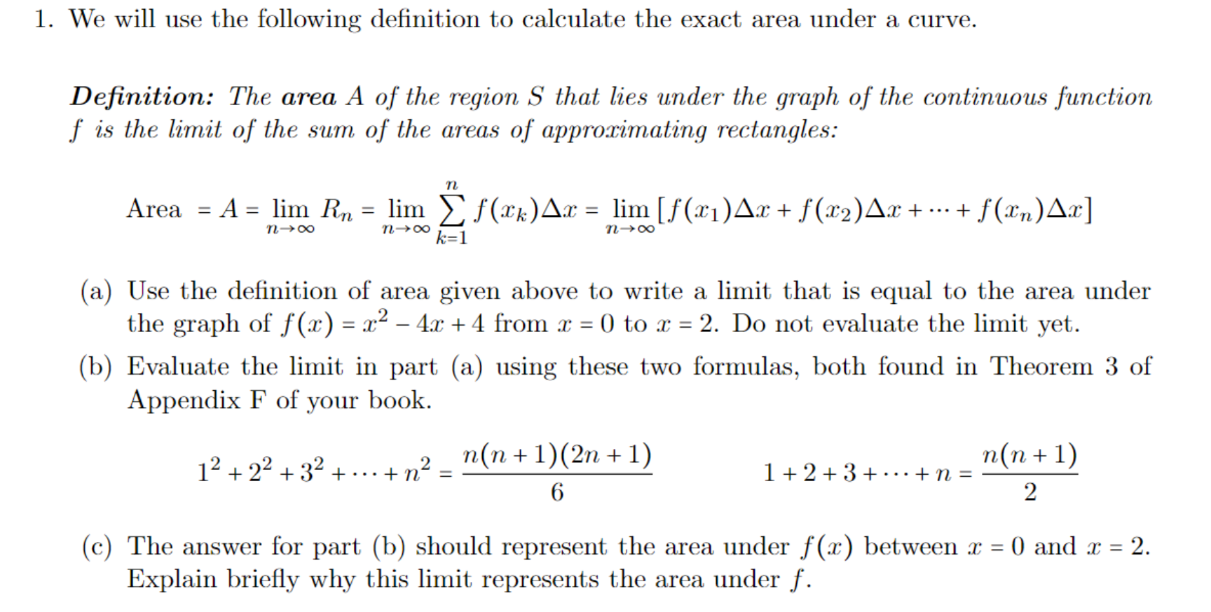 Solved We Will Use The Following Definition To Calculate The Chegg