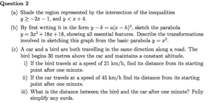 Solved Question 2 (a) Shade the region represented by the | Chegg.com