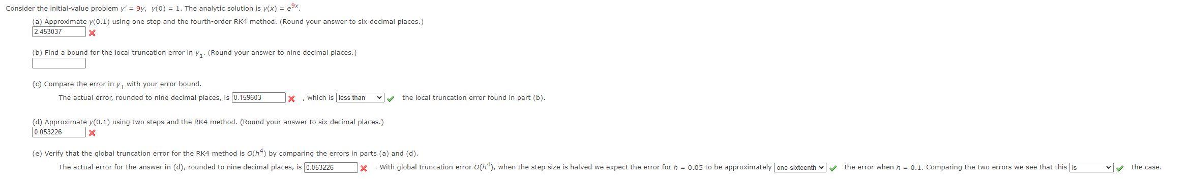 Solved Consider the initial-value problem y' = 9y, y(0) = 1. | Chegg.com