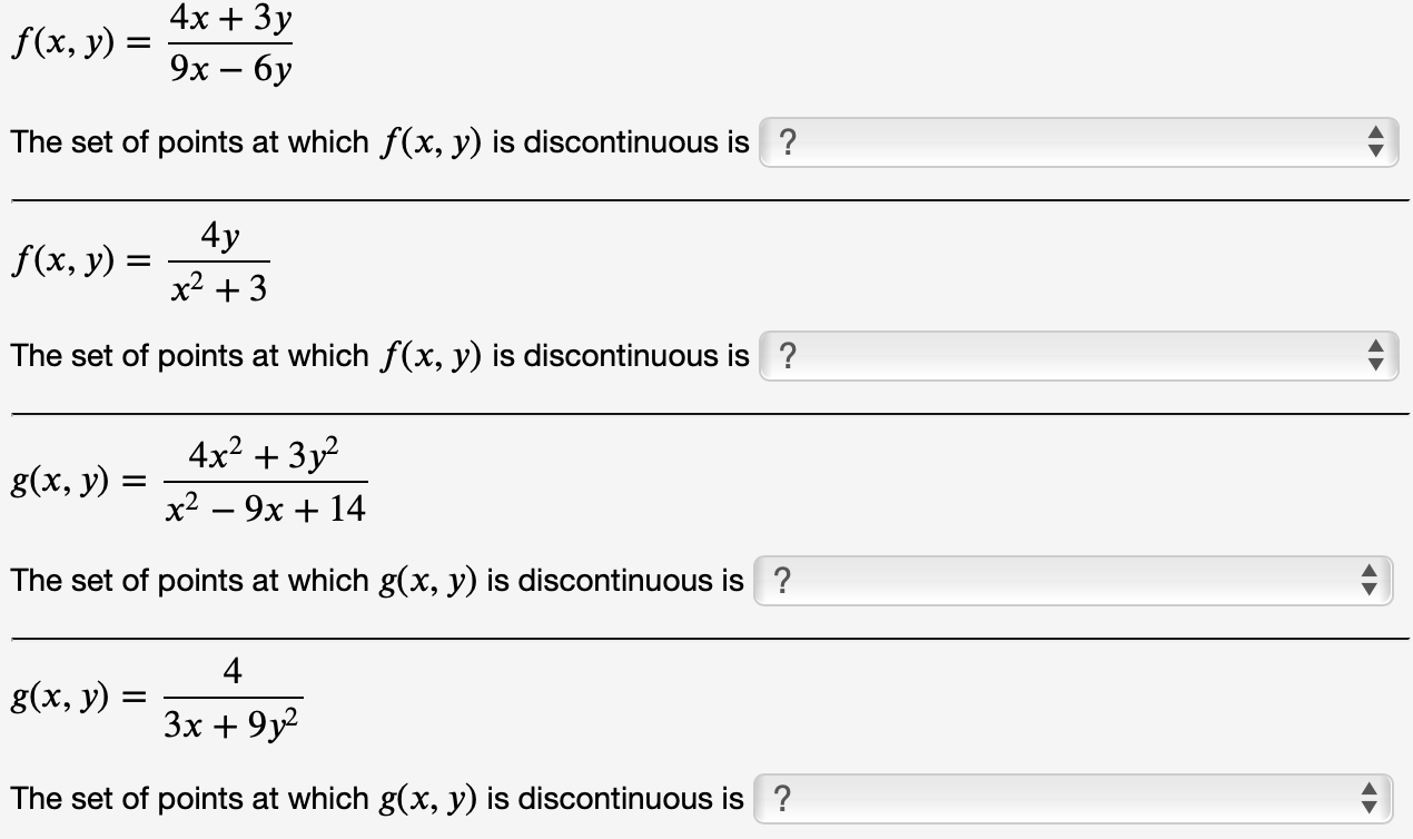Solved Determine the set of points in the plane where each | Chegg.com