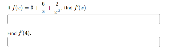 Solved If f(x)=3+6x+2x2, ﻿find f'(x).Find f'(4). | Chegg.com