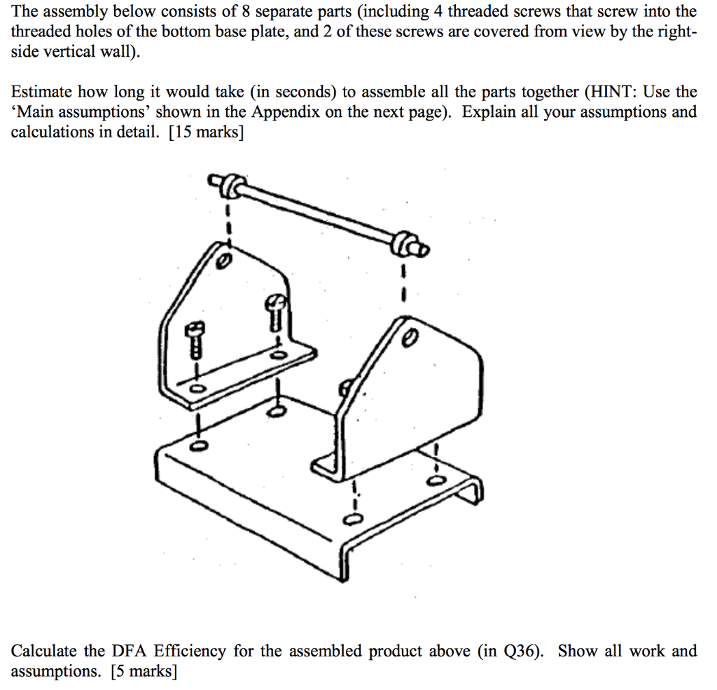 The assembly below consists of 8 separate parts | Chegg.com