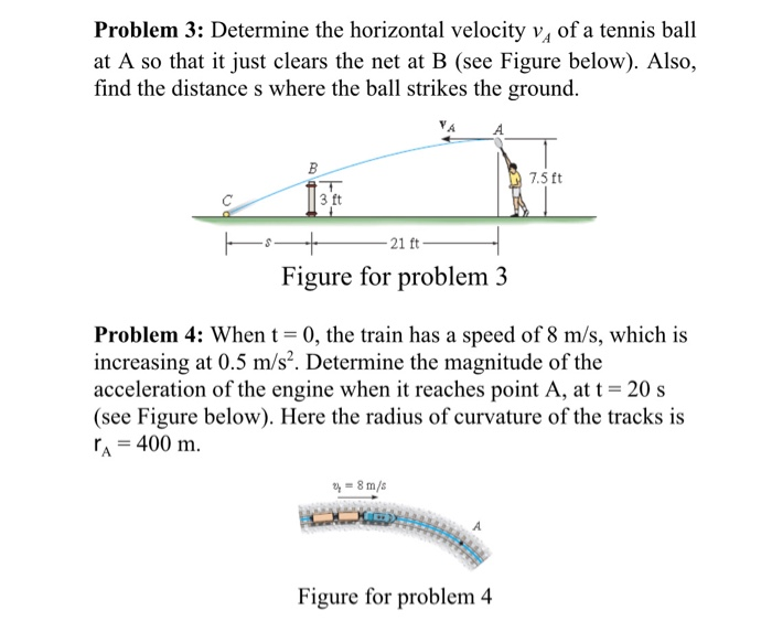 Solved Problem 3: Determine the horizontal velocity v, of a | Chegg.com