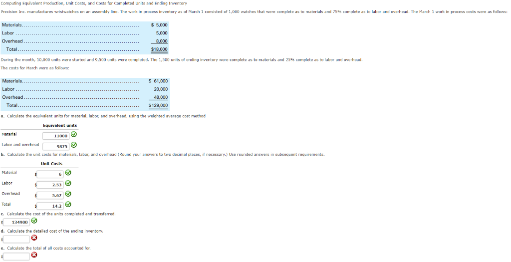 Solved Computing Equivalent Production, Unit Costs, and | Chegg.com