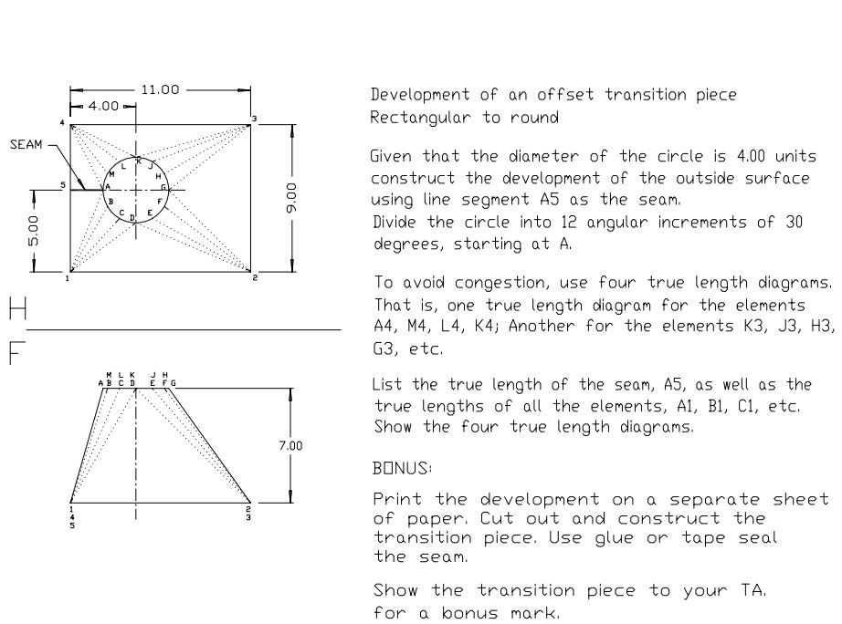 Solved 11.00 Development of an offset transition piece | Chegg.com