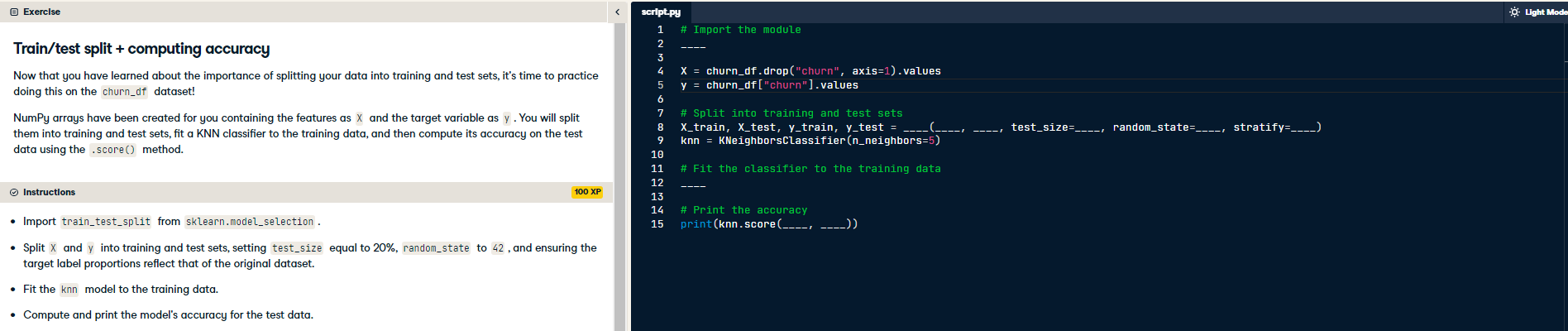 Solved Train/test split + computing accuracy doing this on | Chegg.com