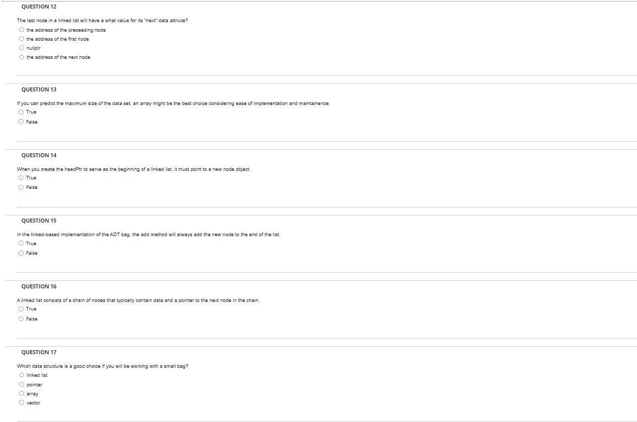 Solved The last node in a linked list will have a what value | Chegg.com