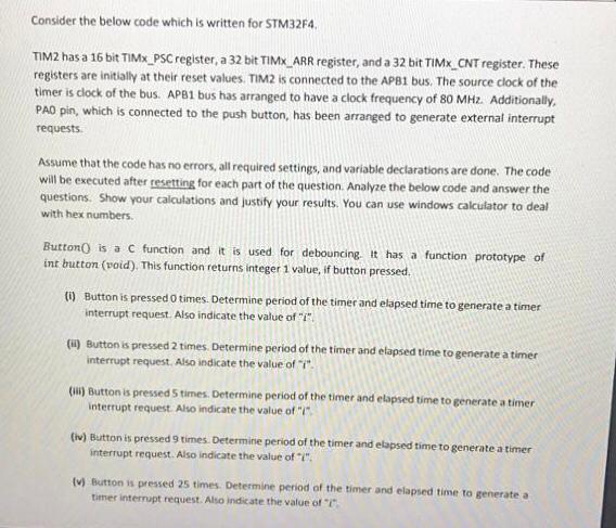 Solved Consider th the below code which is written for | Chegg.com