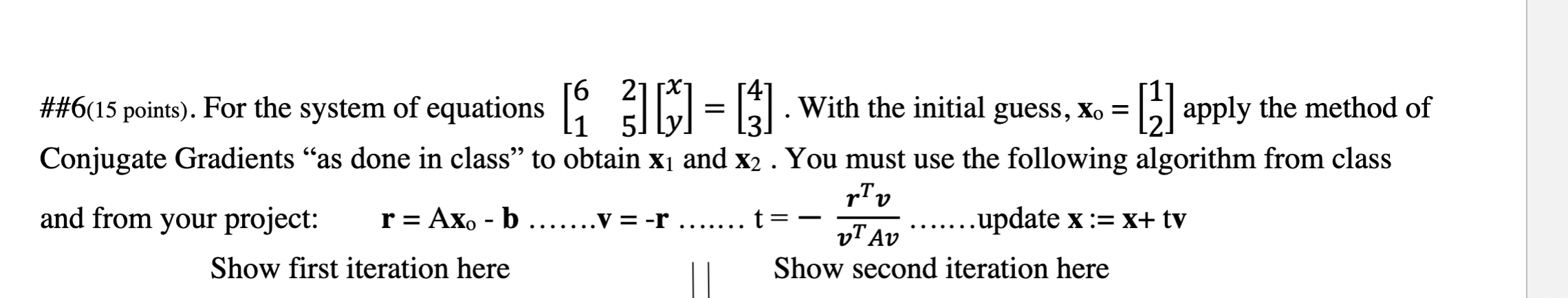 Solved \#\#6(15 points). For the system of equations | Chegg.com