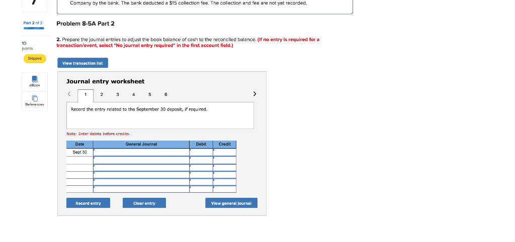 Solved ! 7 Required information Problem 8-5A Preparing a | Chegg.com