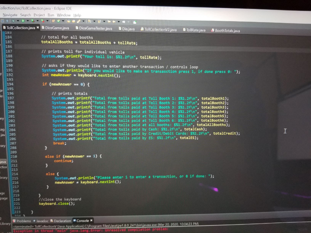 Solved Need help with my java assignment, it is a toll | Chegg.com