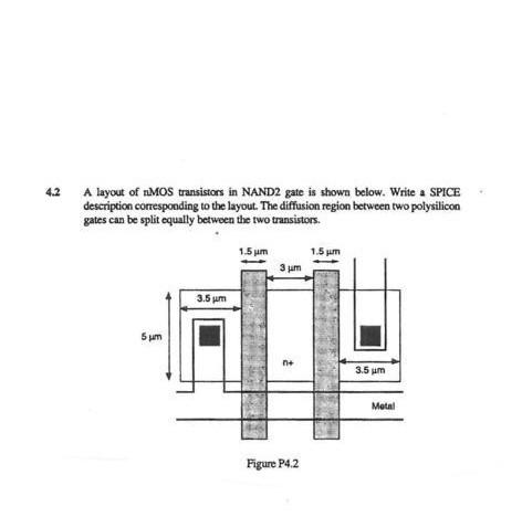Solved 4.2 A layout of nMOS transistors in NAND2 gate is | Chegg.com