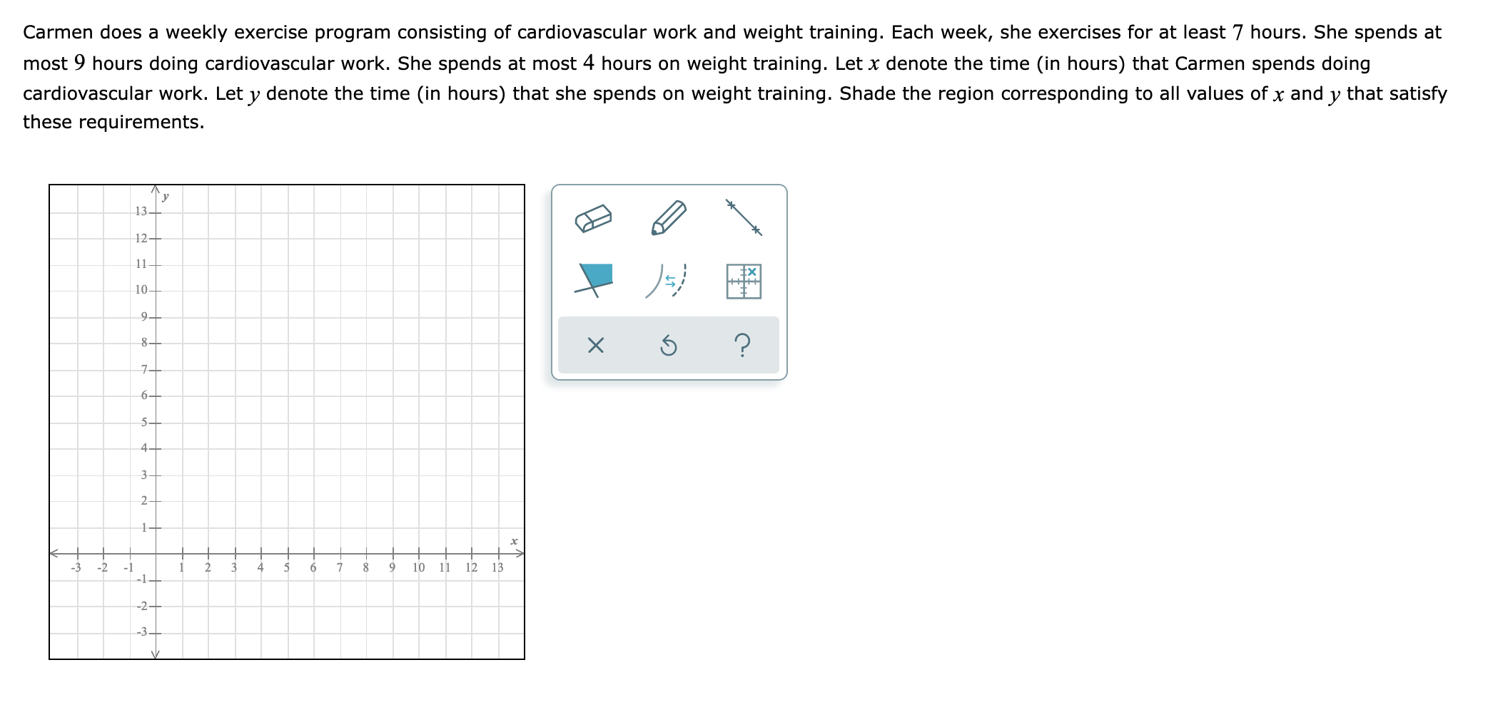 Solved Carmen does a weekly exercise program consisting | Chegg.com