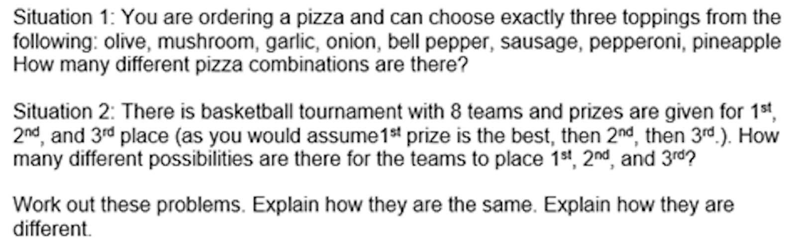 Solved Situation 1: You are ordering a pizza and can choose | Chegg.com