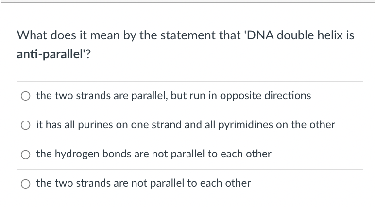 Solved What does it mean by the statement that 'DNA double | Chegg.com