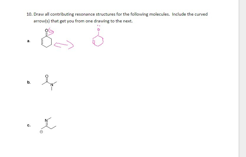 Solved 10. Draw all contributing resonance structures for | Chegg.com