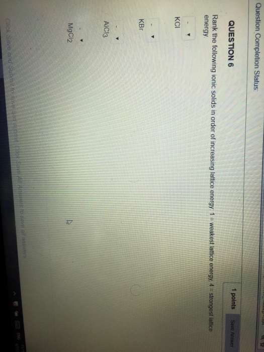 Solved Rank the following ionic solids in order of | Chegg.com