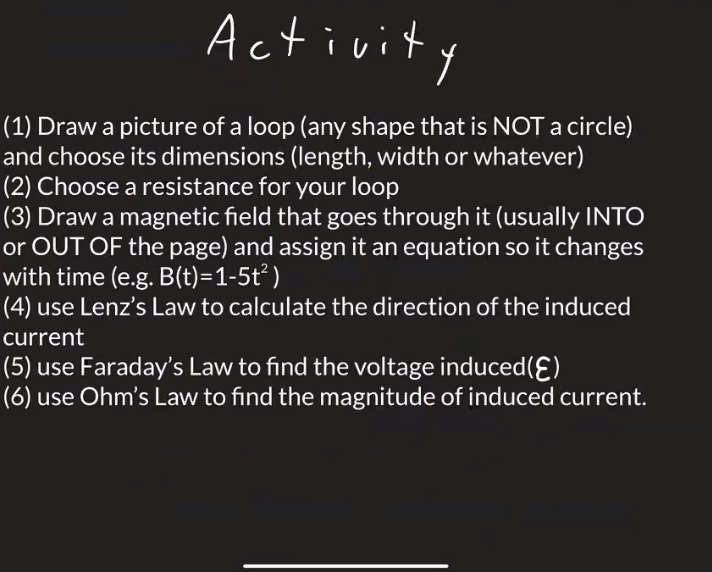 Solved Activity t (1) Draw a picture of a loop (any shape | Chegg.com