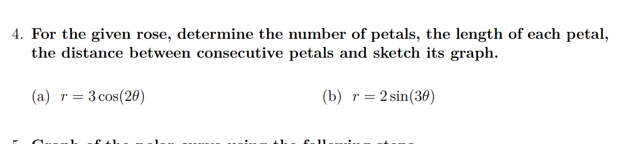 Solved 4. For the given rose, determine the number of | Chegg.com