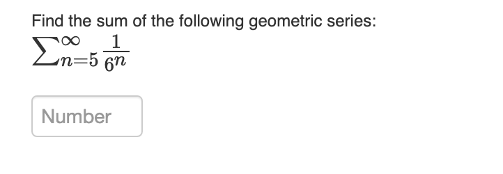 Solved Find the sum of the following geometric series: | Chegg.com