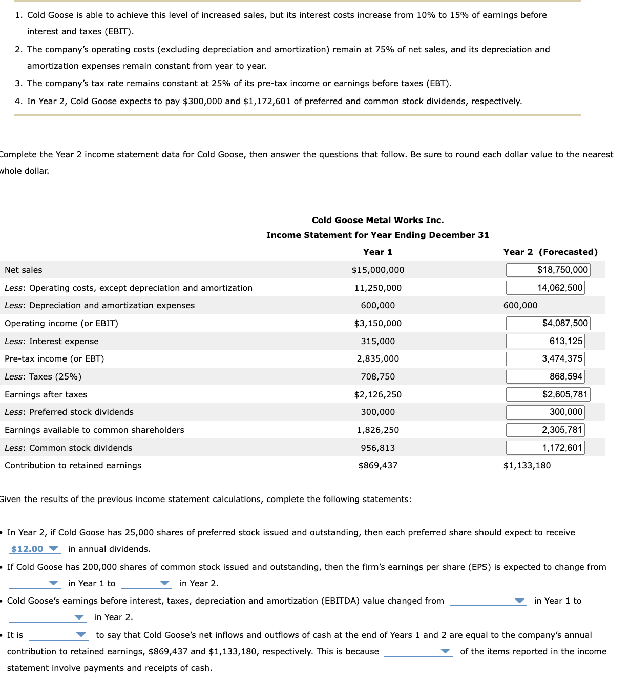 Cold Goose is able to achieve this level of increased | Chegg.com