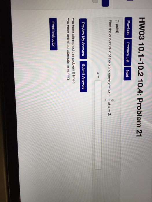 Solved HW03 10.1-10.2 10.4: Problem 21 Previous Problem | Chegg.com