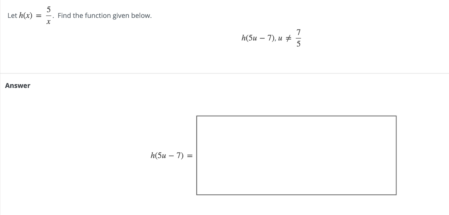 Solved Let h(x)=x5. Find the function given below. | Chegg.com
