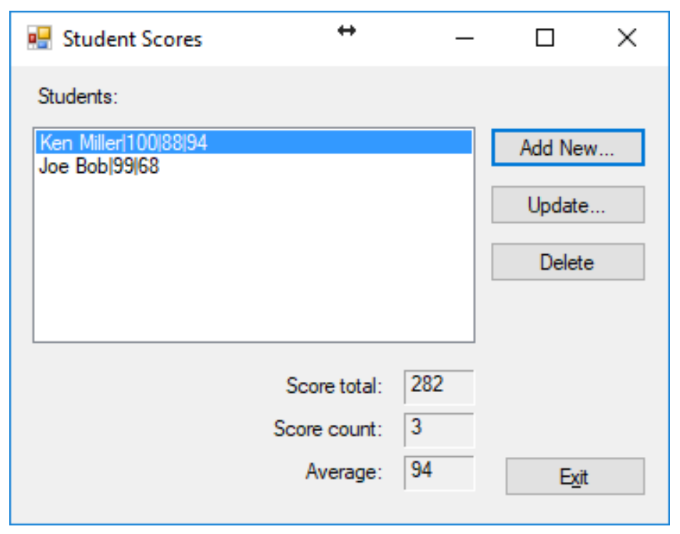 Solved C#, Visual Studio: 1. Design a student scores form, | Chegg.com