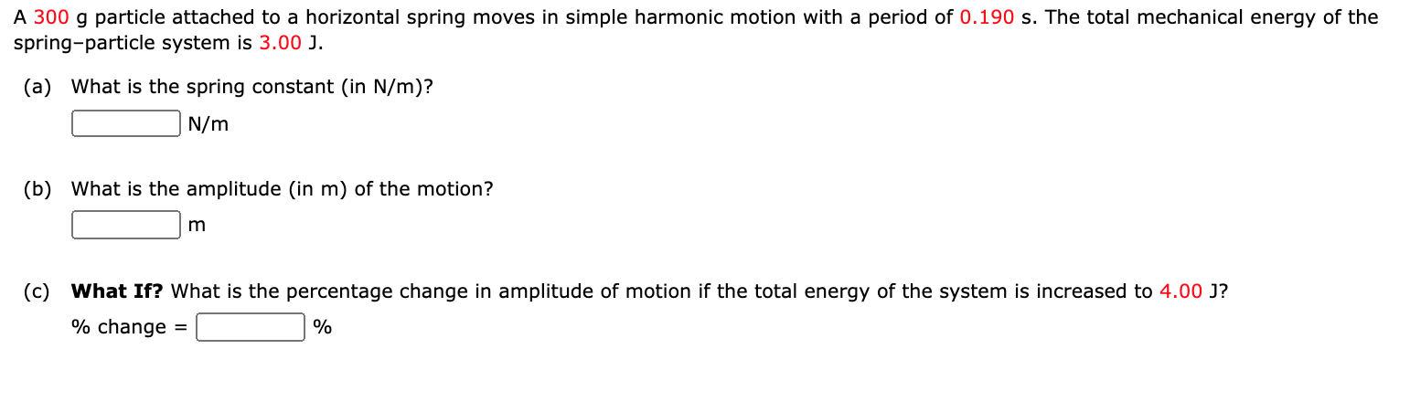 Solved A 300 g particle attached to a horizontal spring | Chegg.com