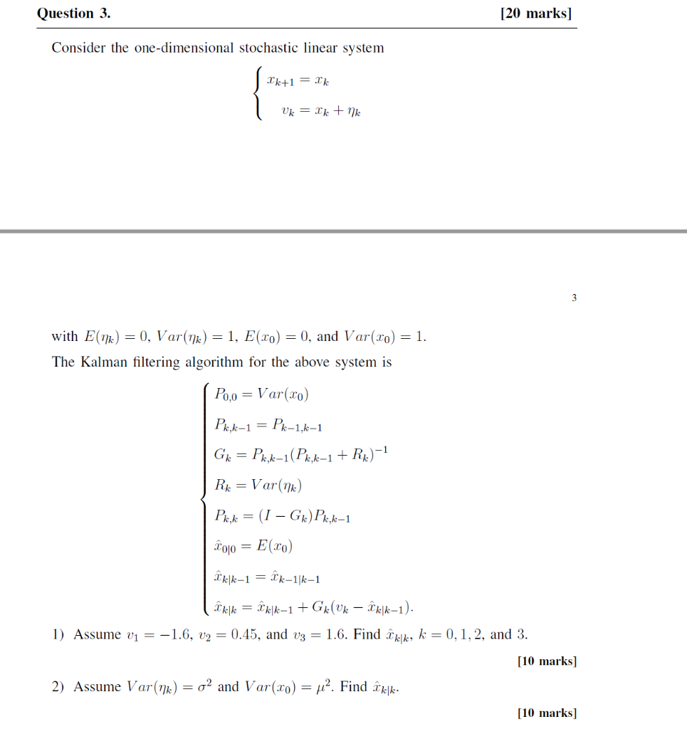 Question 3. [20 marks] Consider the one-dimensional | Chegg.com