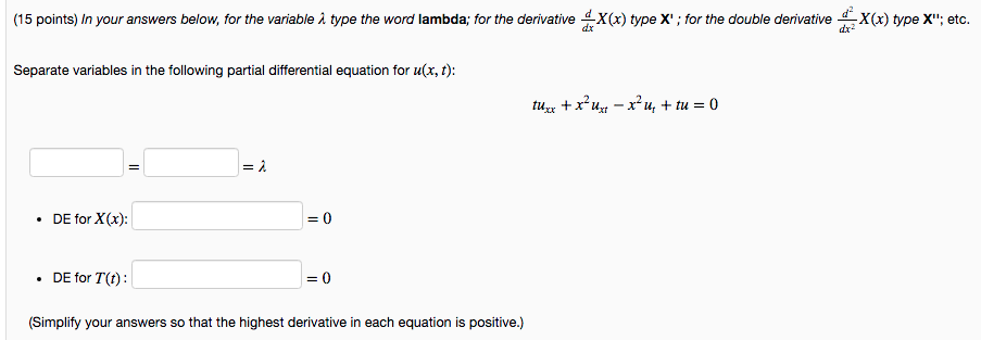 Solved In your answers below, for the variable λλ type the | Chegg.com