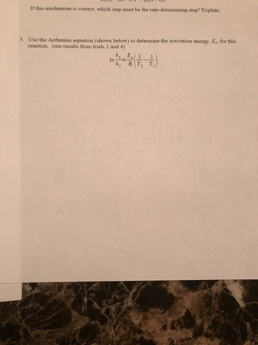 Solved Use the arrhenius equation to determine the | Chegg.com