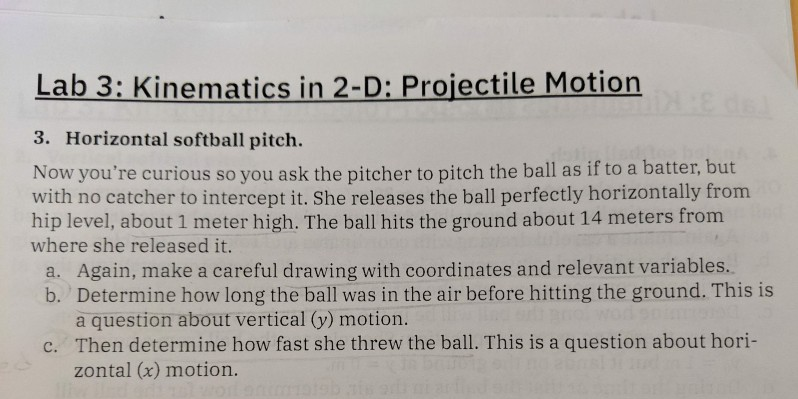 Solved Lab 3: Kinematics in 2-D: Projectile Motion 3. | Chegg.com