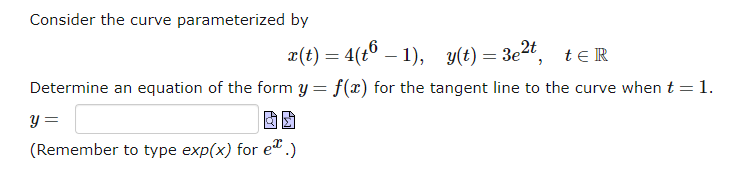Solved Consider the curve parameterized by x(t) = 4(t6 – 1), | Chegg.com
