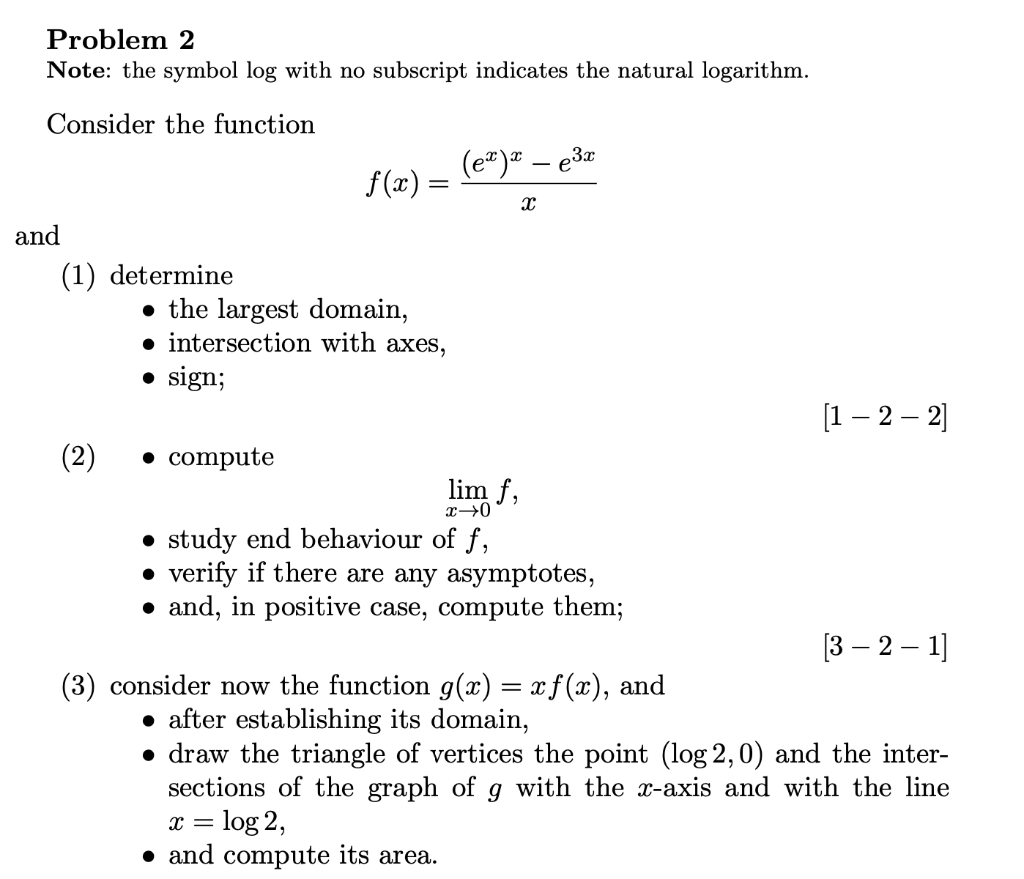 Solved Problem 2 Note: the symbol log with no subscript | Chegg.com