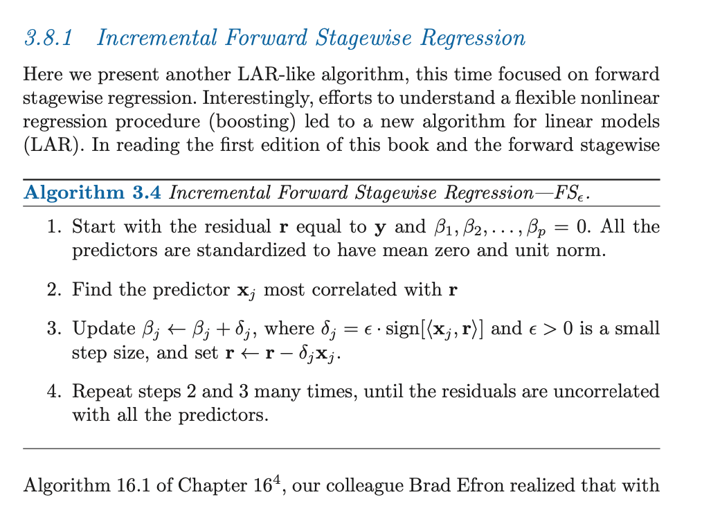 Solved 381 Incremental Forward Stagewise Regression Here 