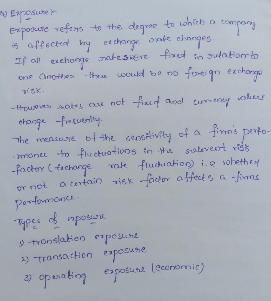 Solved 4) Exposure Exposure refers to the degree to which a | Chegg.com