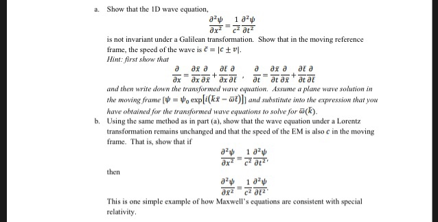 Solved 4. A Galilean transformation from a rest frame to a | Chegg.com