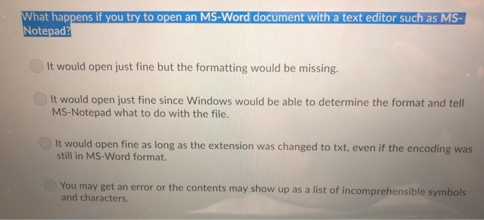 Solved What happens if you try to open an MS-Word document | Chegg.com