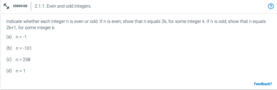 Solved Indicate Whether Each Integer N Is Even Or Odd If N 8563