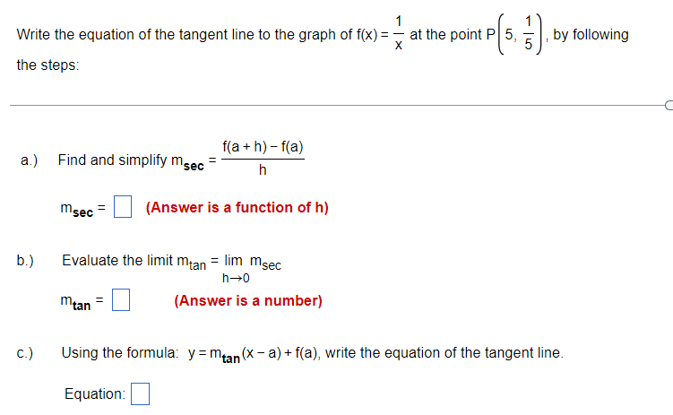 Solved Write the equation of the tangent line to the graph | Chegg.com