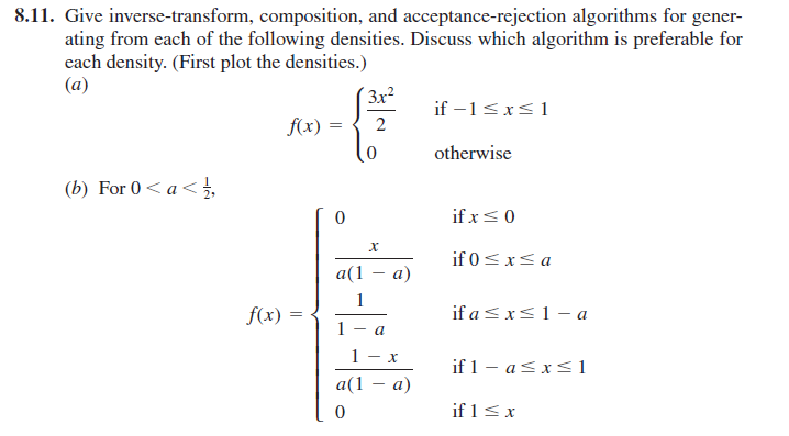 Solved 3r2 8.11. Give inverse-transform, composition, and | Chegg.com