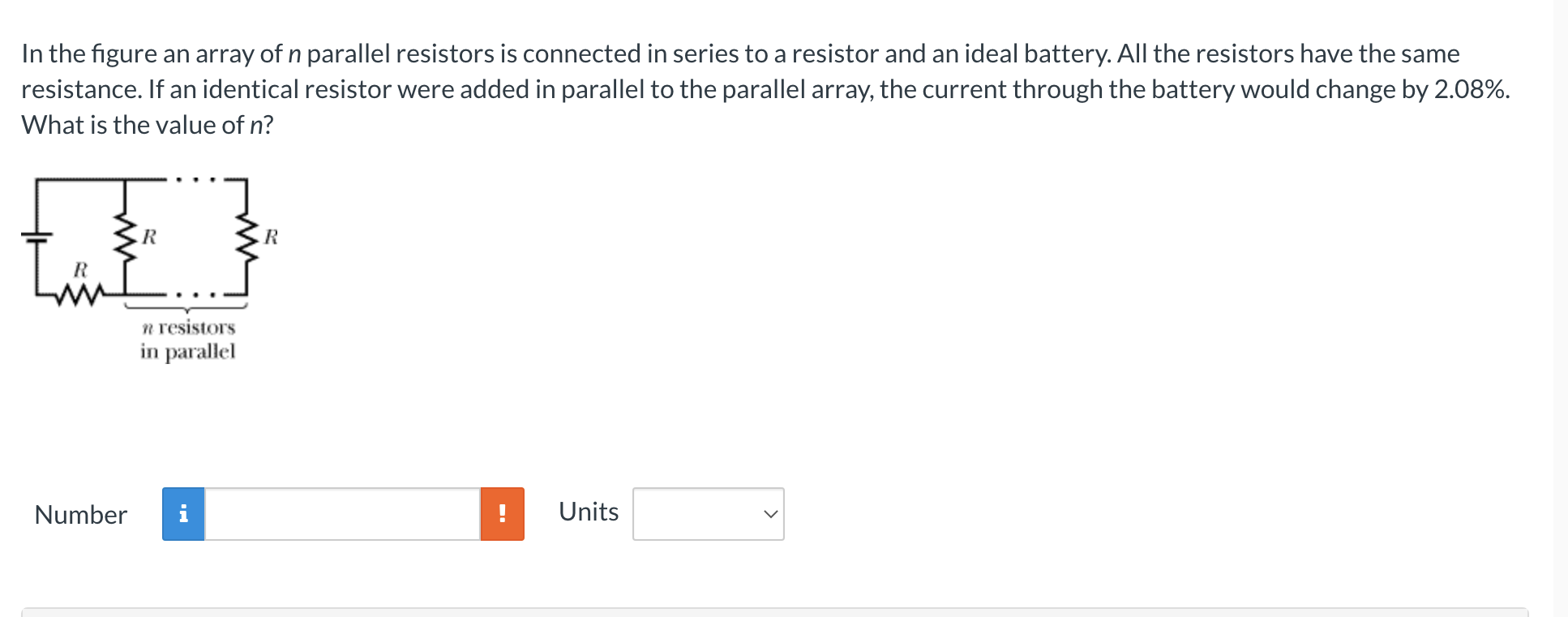 Solved In the figure an array of n parallel resistors is | Chegg.com