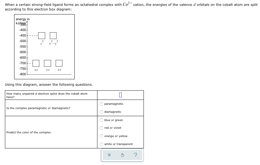 Solved When a certain strong-field ligand forms an | Chegg.com