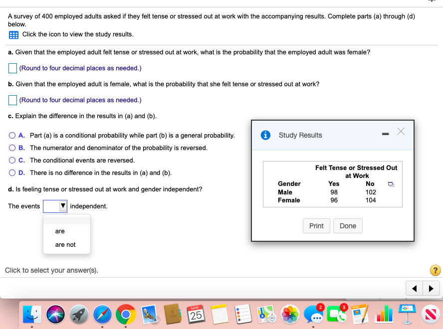 Solved A survey of 400 employed adults asked if they felt | Chegg.com