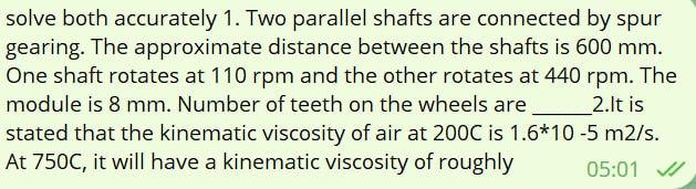 Solved solve both accurately 1 . Two parallel shafts are | Chegg.com