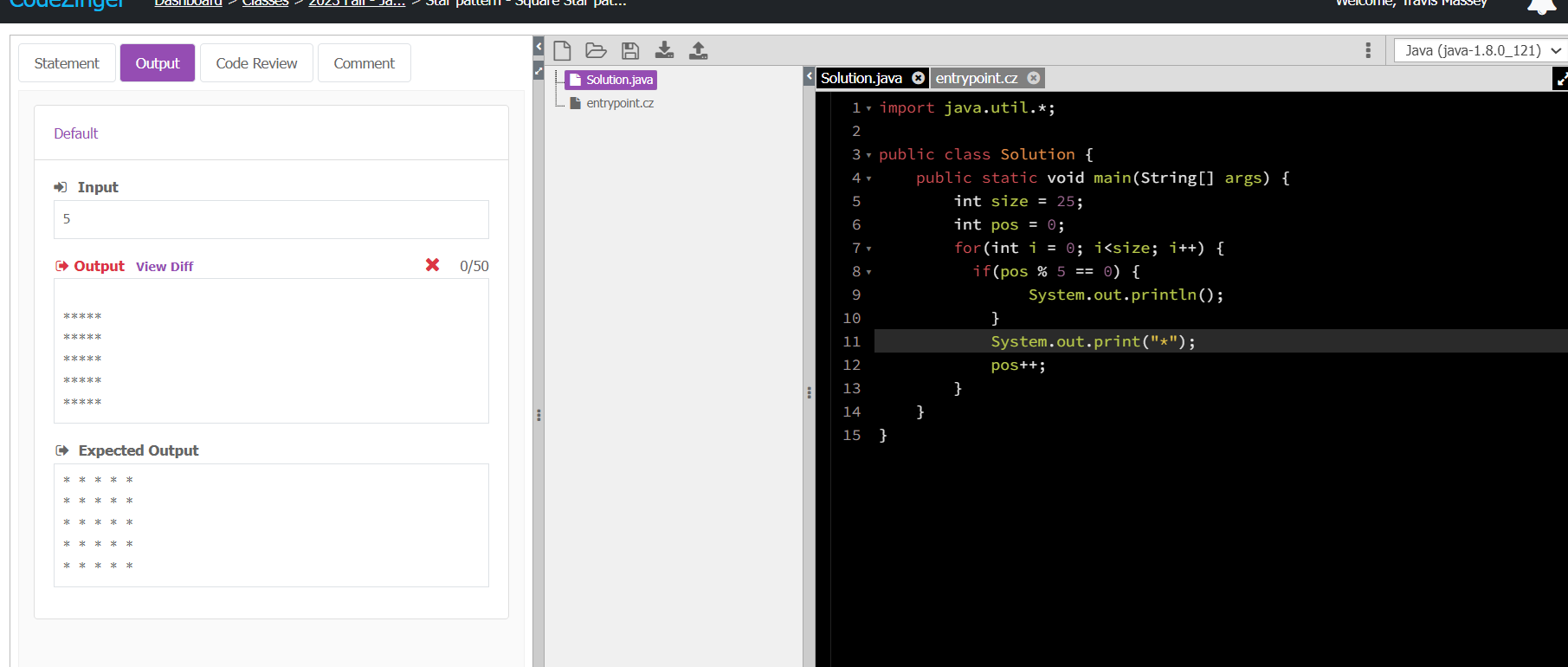 Solved Star pattern - Square Star pattern Given an integer | Chegg.com