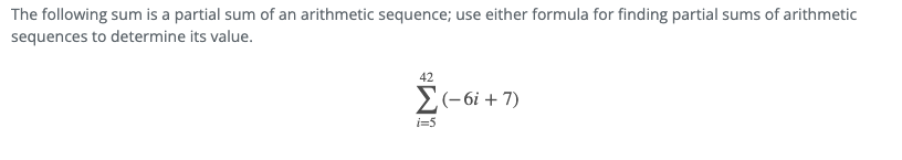 Solved The following sum is a partial sum of an arithmetic | Chegg.com