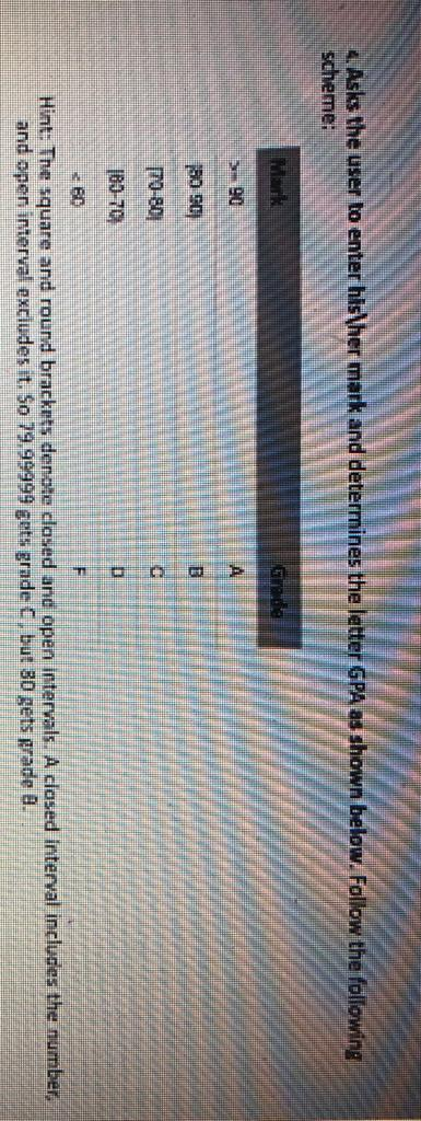 Solved c. Asks the user to enter his her mark and determines | Chegg.com